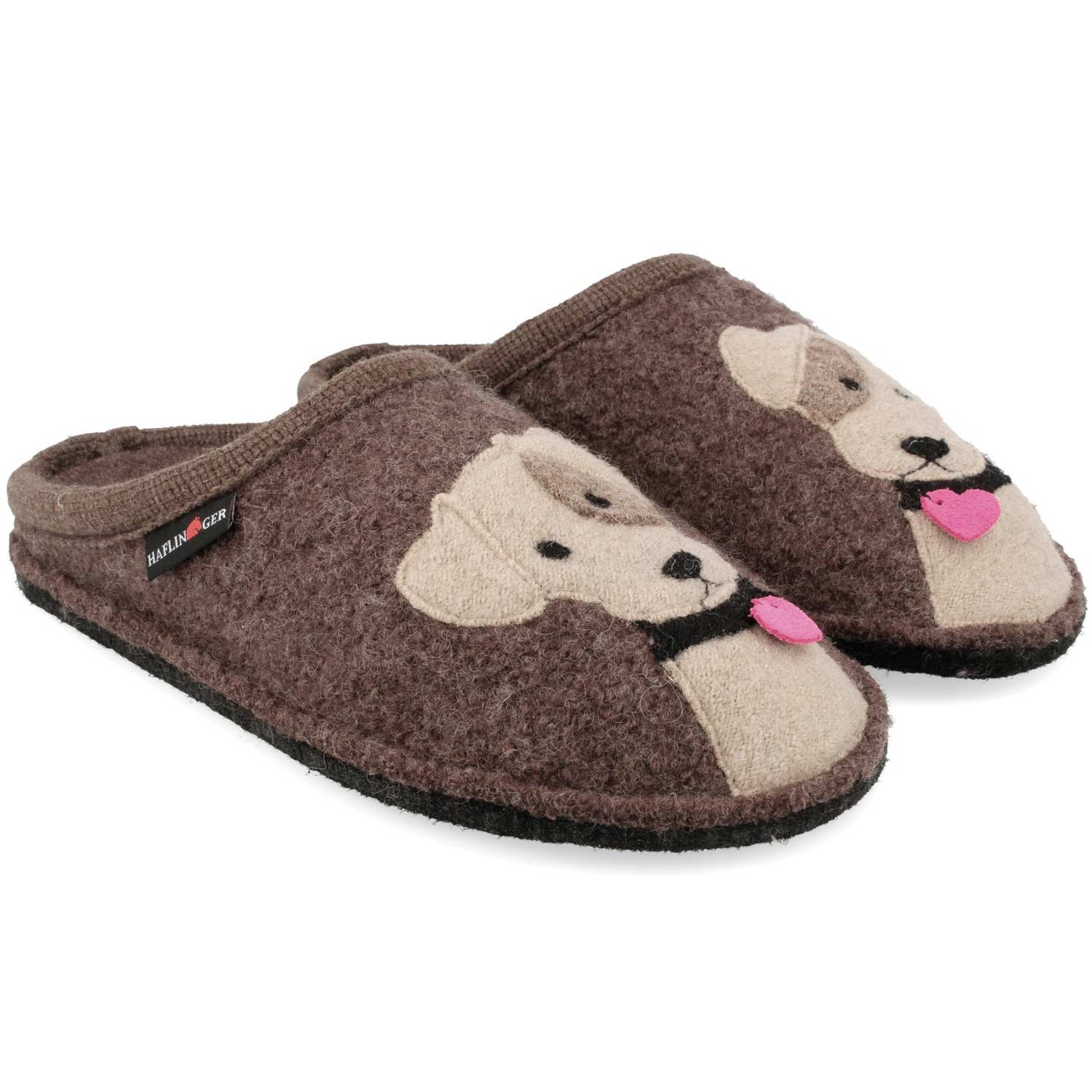 Haflinger - Flair Rudi - Women Slipper Clogs with Dog Motif - Brown ...